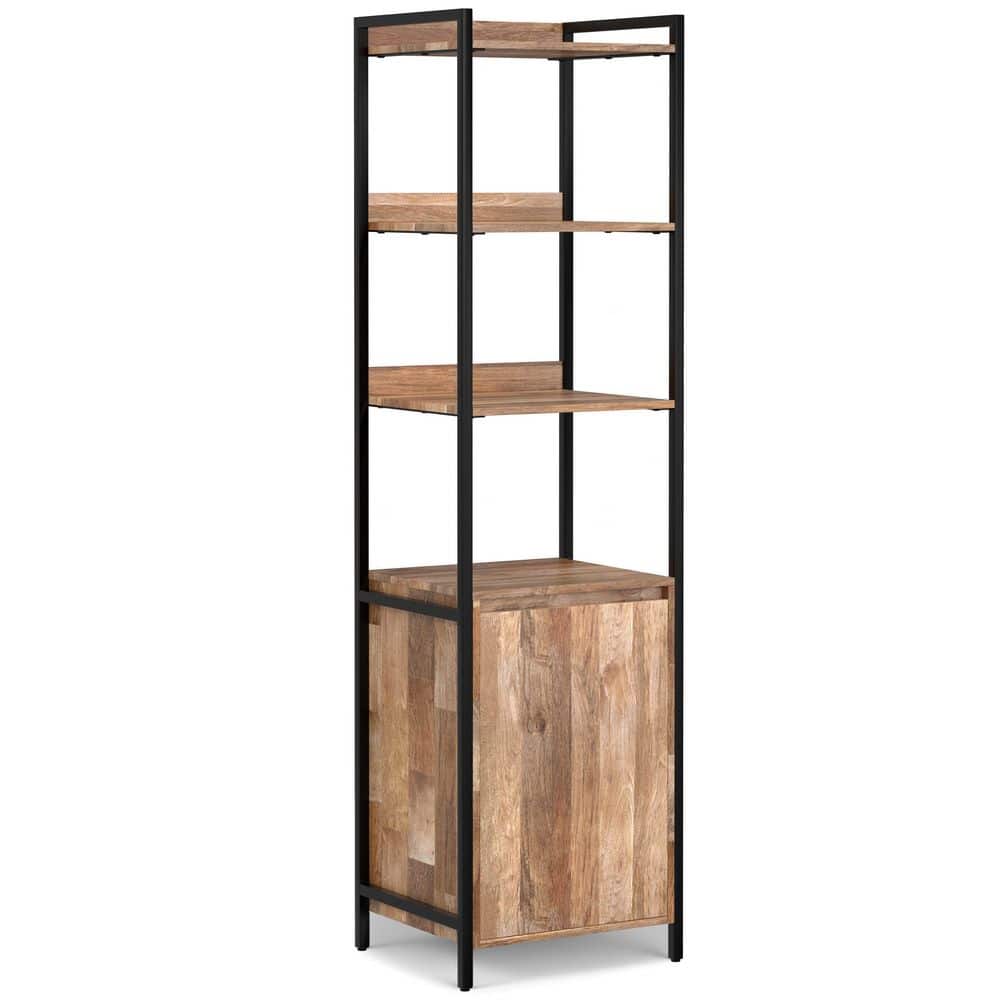 Simpli Home Kelsey 74 in. Tall Natural Solid Mango Wood Modern ...