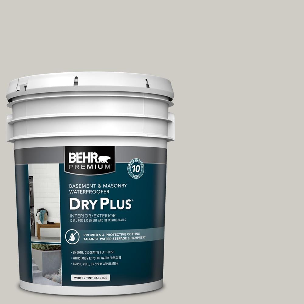 BEHR PREMIUM 5 gal. #BW-27 Silt Flat Interior/Exterior Dry Plus ...
