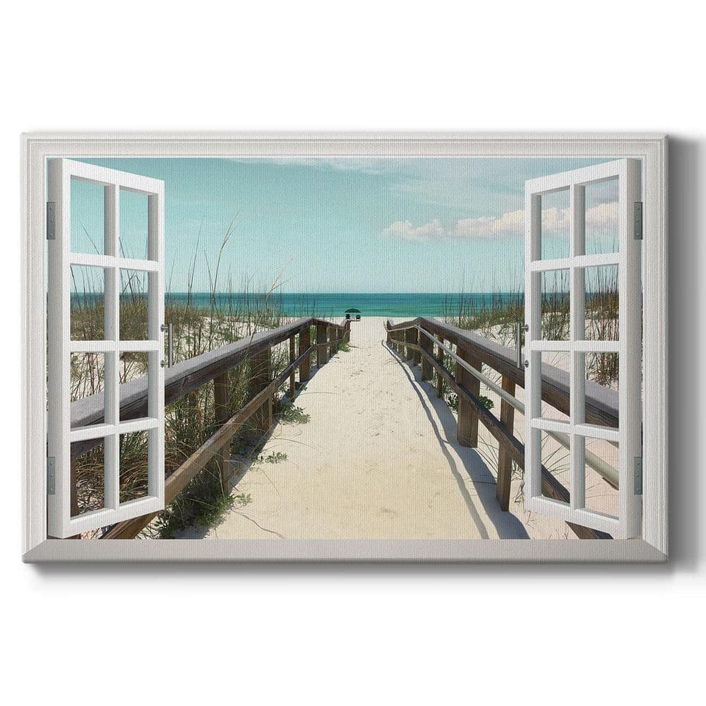 Wexford Home Welcome To Paradise 40 in. x 60 in. White Stretched Canvas Wall Art by Wexford ...