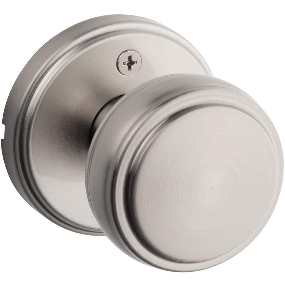 Kwikset Sora Satin Nickel Round Rose 2.19 in. Half Dummy Round Door ...