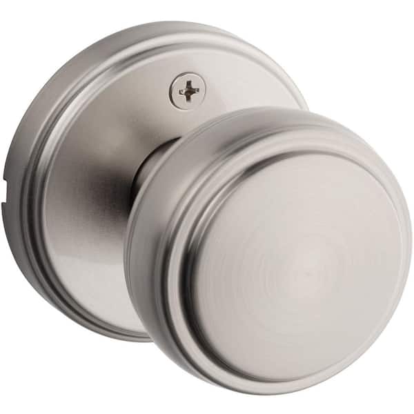 Kwikset Sora Satin Nickel Round Rose 2.19 in. Half Dummy Round Door Knob 788SOK 15 CP - The Home ...