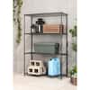 TRINITY PRO Black 4-Tier Steel Wire Garage Storage Shelving Unit (48 in ...
