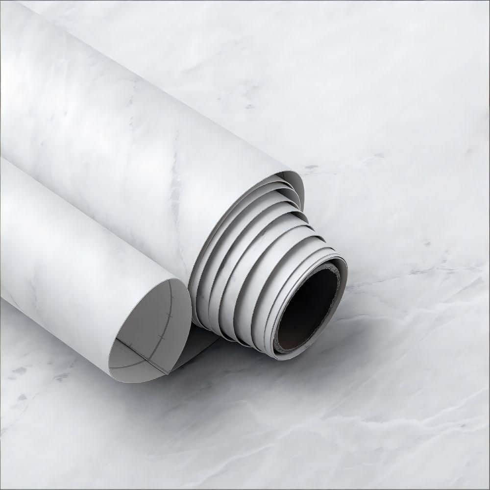 Marble Contact Paper (White Matte, 39" x 118", 1 Pack) Peel and Stick ...