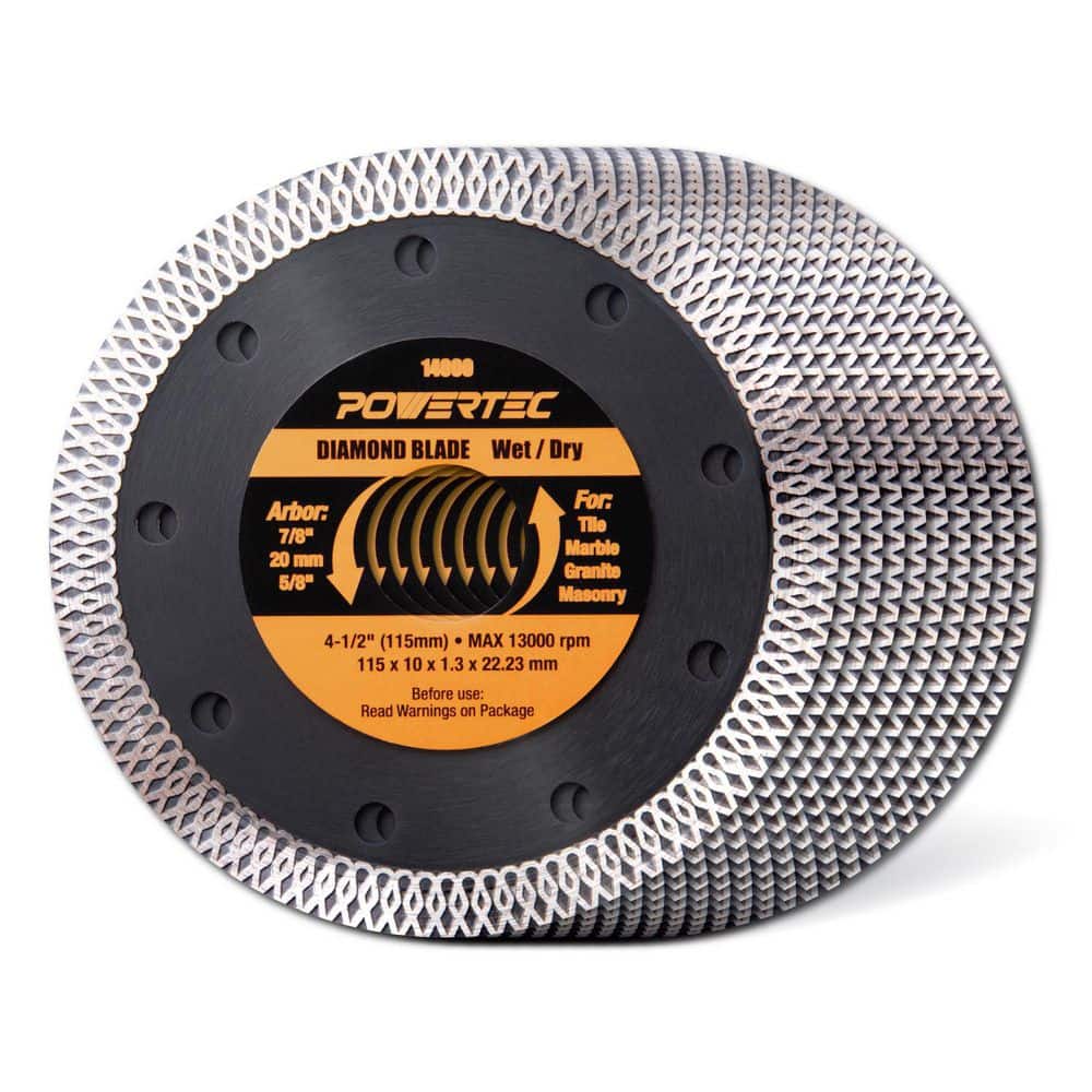 ‎POWERTEC 4-1/2 in. Turbo Mesh Rim Diamond Blade for Angle Grinder, for ...