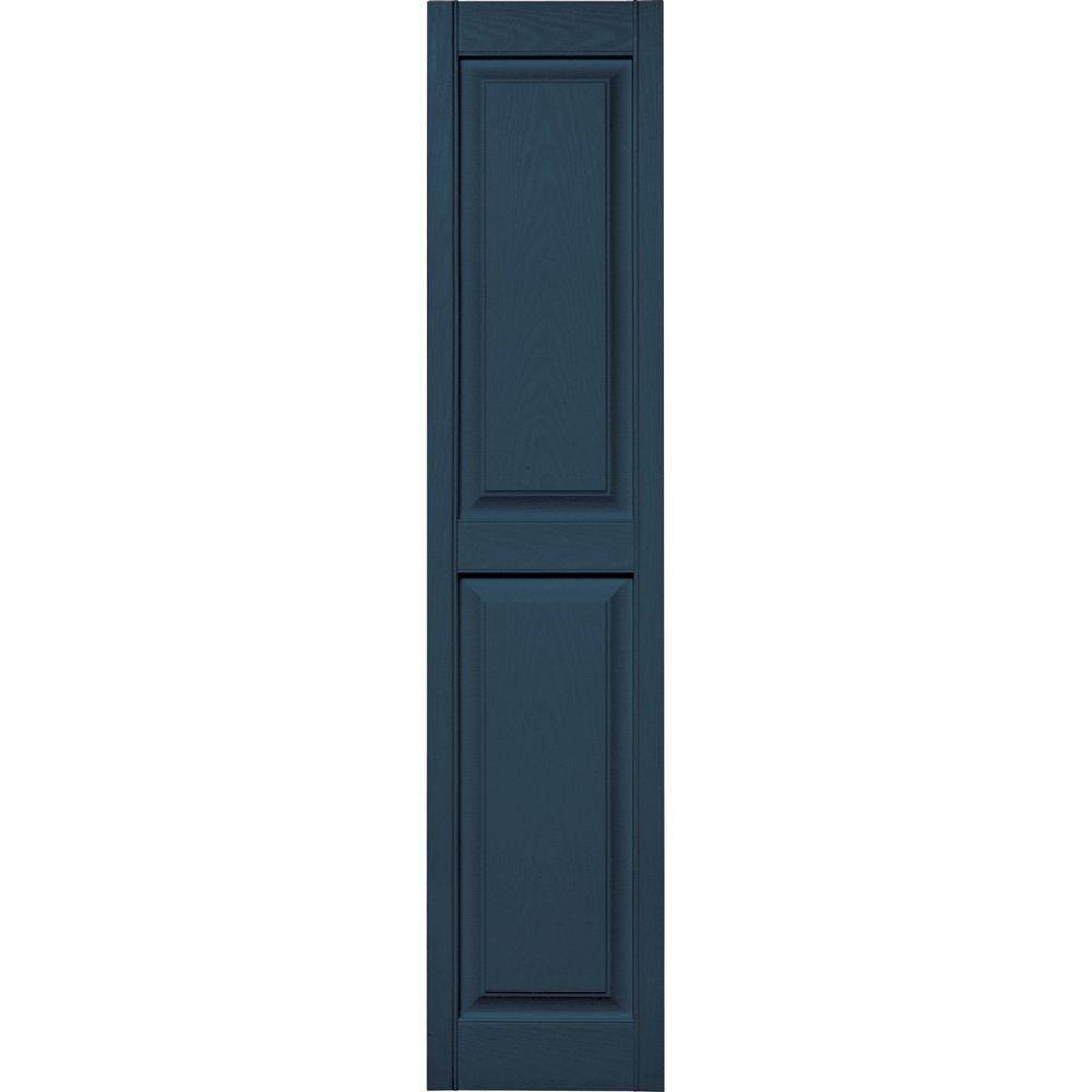 Builders Edge 15 in. x 67 in. Raised Panel Vinyl Exterior Shutters Pair ...