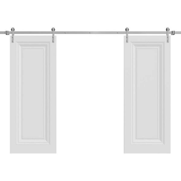 Sartodoors 7111 56 in. x 80 in. Solid Core White Color Wood Sliding ...