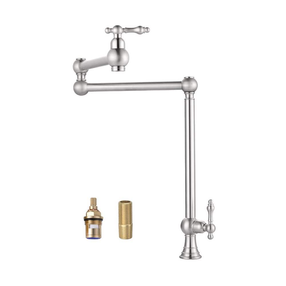 VEVETTA Deck Mounted High-Arc Pot Filler 2-Handle Foldable Kitchen Sink ...