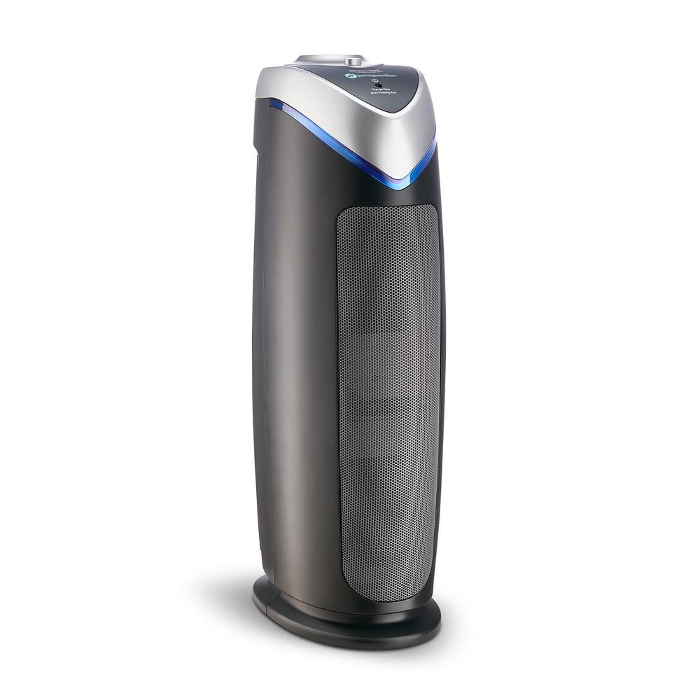 GermGuardian 743 sq. ft. HEPA Filter Tower Air Purifier 22 in. in Gray ...