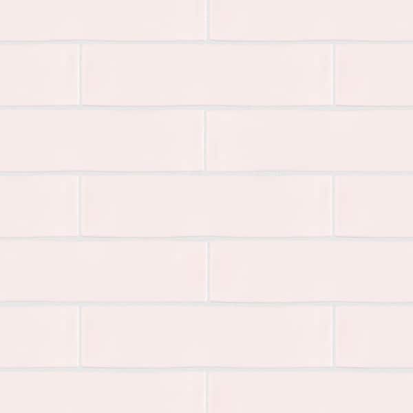 Merola Tile Chalk Rosa 3 in. x 11-3/4 in. Ceramic Wall Tile (6.25 sq ...