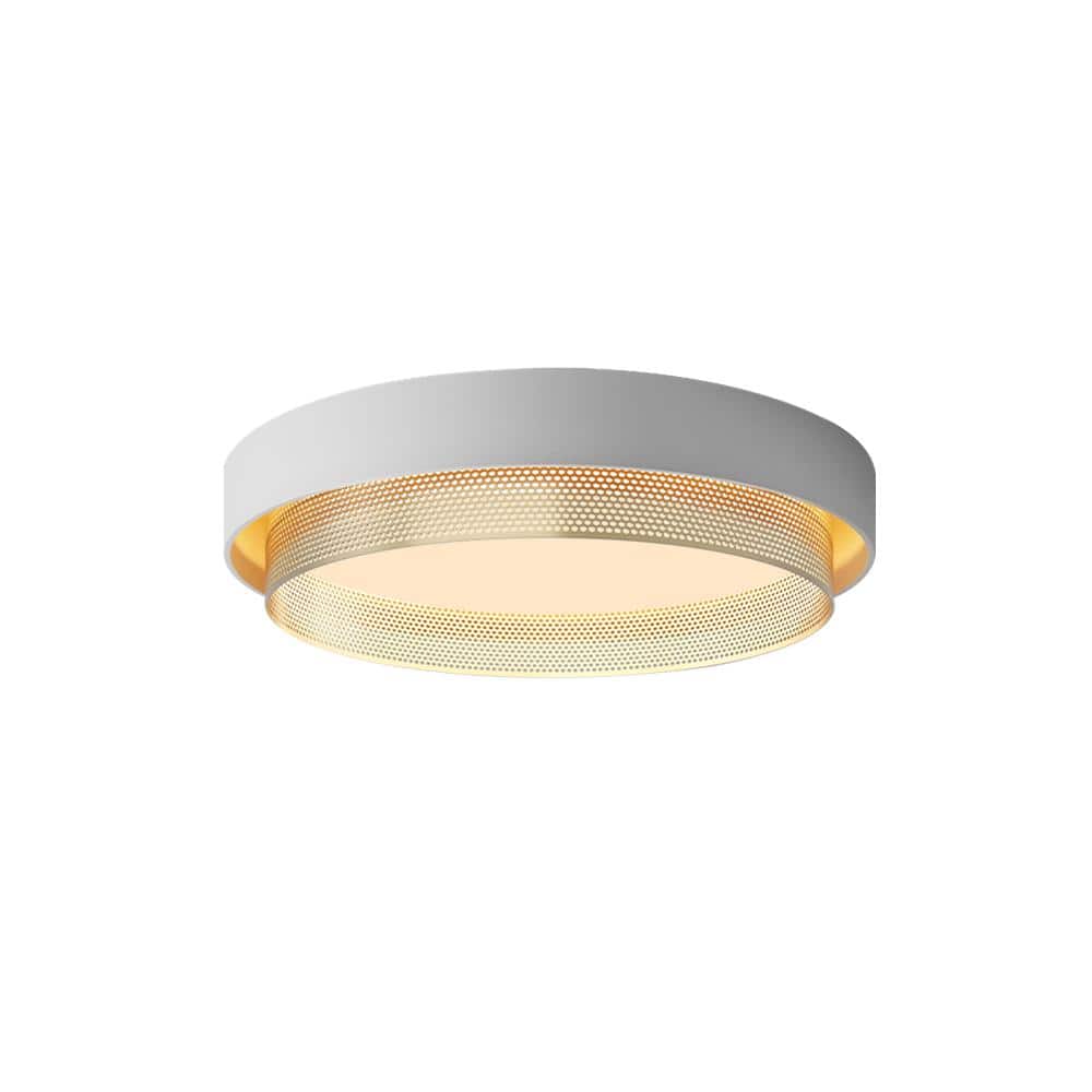 Y'INSP 19.69 in. 38-Watt Modern White Integrated LED Round Flush Mount ...