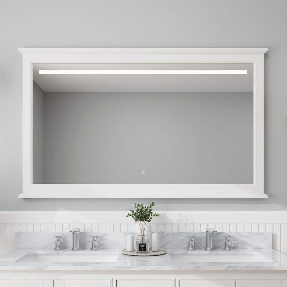 SJ STAR&JANE Irisa 60 in. W x 36 in. H Rectangular Framed Anti-Fog ...