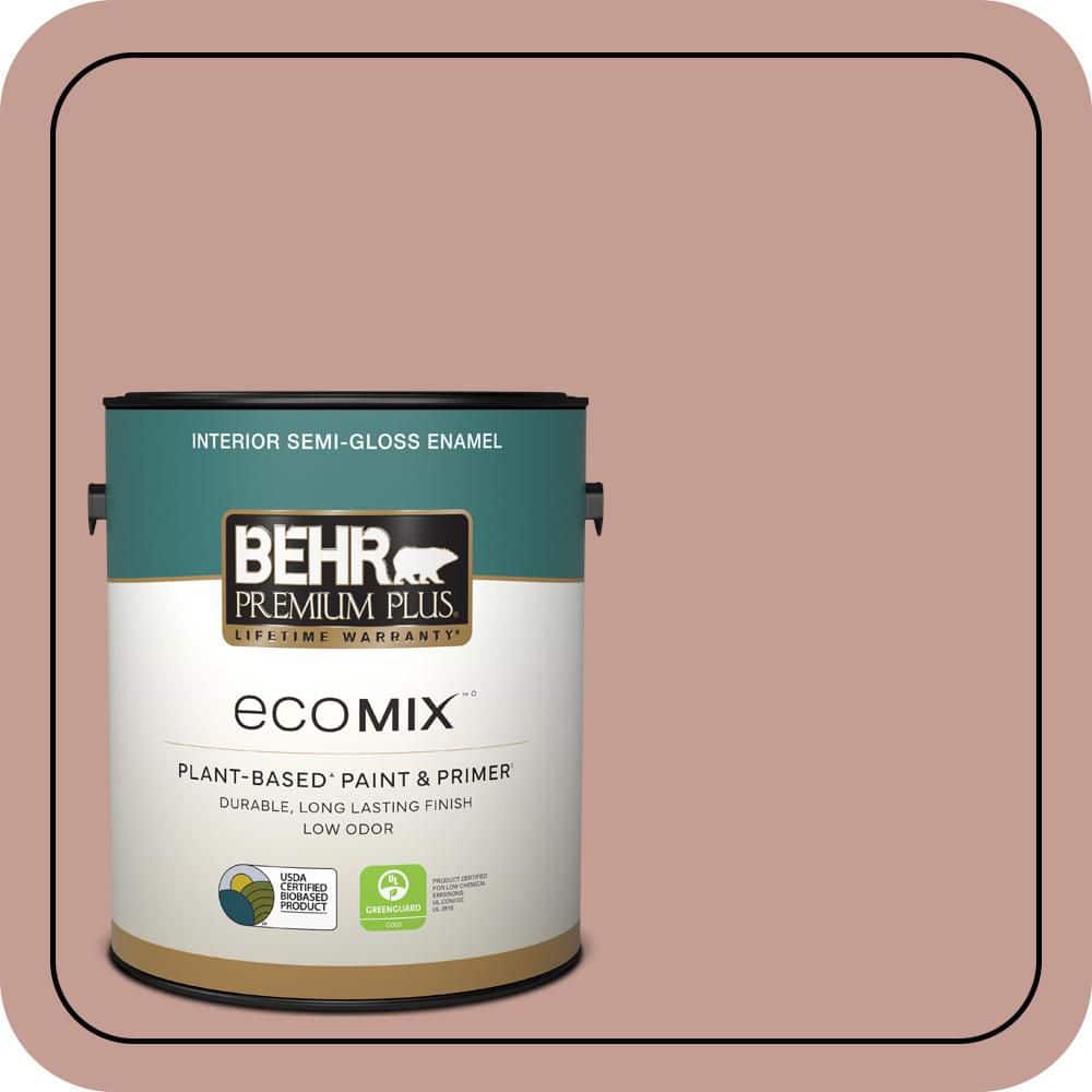 BEHR PREMIUM PLUS 1 gal. #S170-4 Retro Pink Semi-Gloss Enamel EcoMix ...