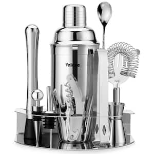 TOUCH OF MIXOLOGY 14-Piece Stainless Steel Bartender Kit - Bar Tool Set ...