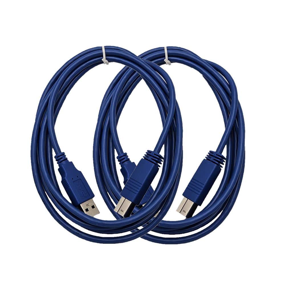 Micro Connectors, Inc 6 ft. USB 3.0 USB-A Male to USB-B Male Cable (2 ...