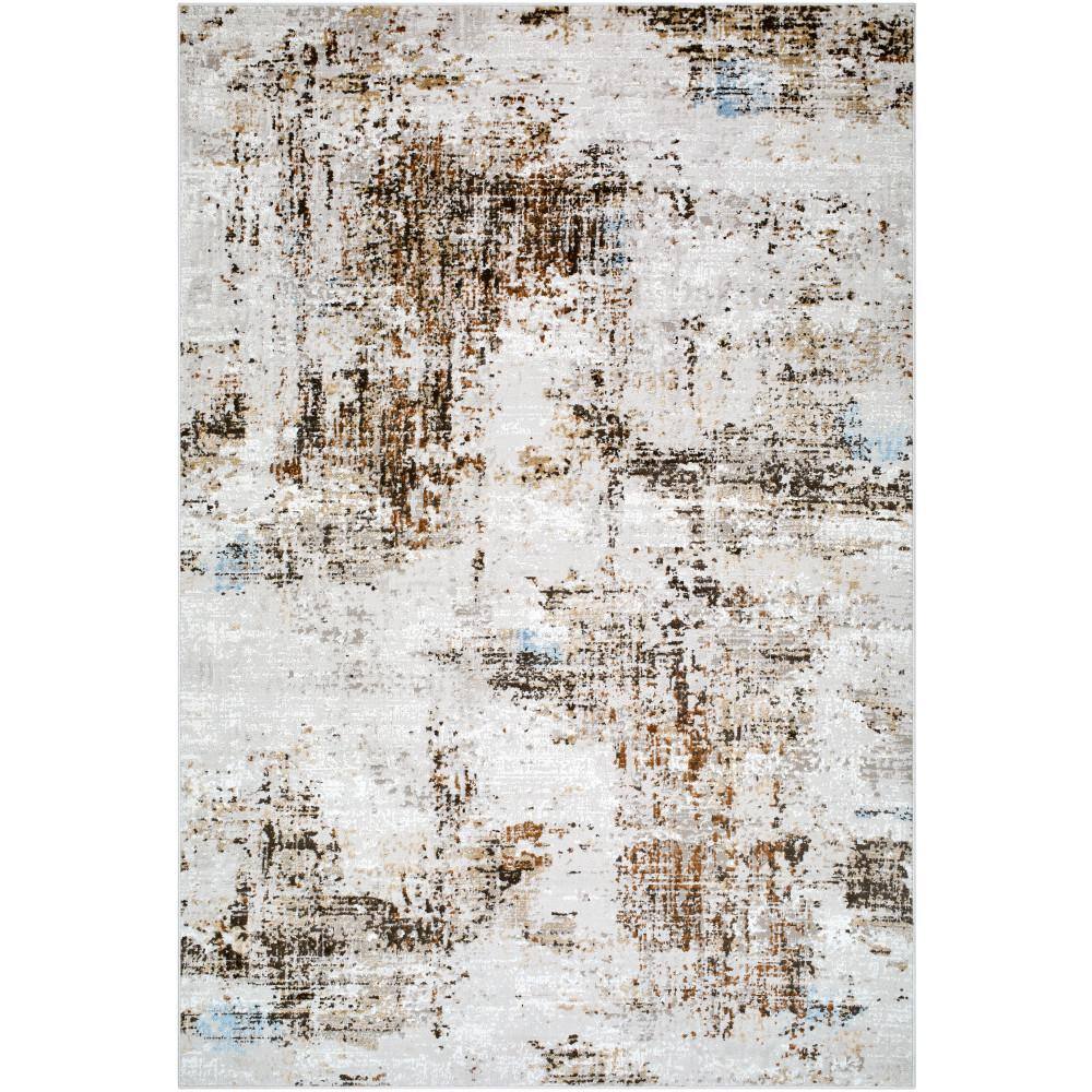 Livabliss Mood Dark Brown/Multicolor Abstract 5 ft. x 7 ft. Indoor Area ...