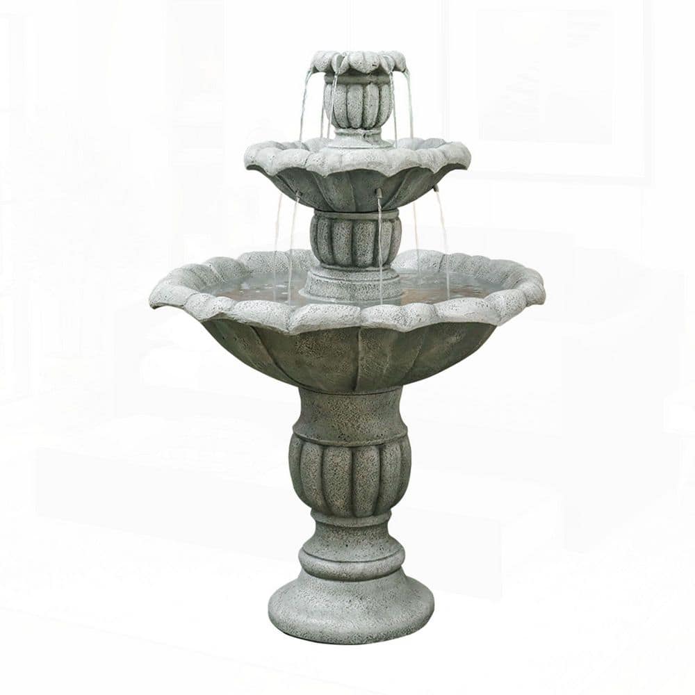monadecor Modern 39.3 in. 3-Tiered Cascading Waterfall Tiered Fountain ...