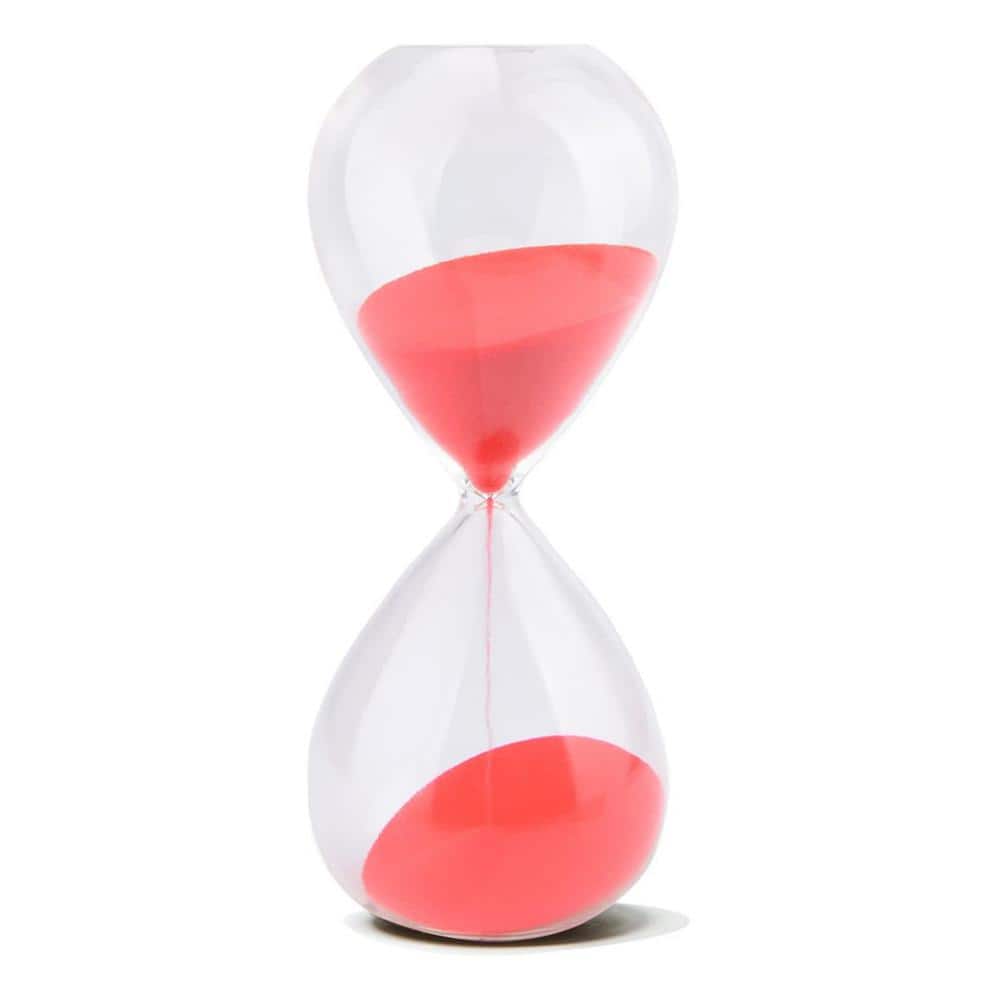 Afoxsos Red Sand Hourglass 15-Minutes Timer with Durable Glass ...