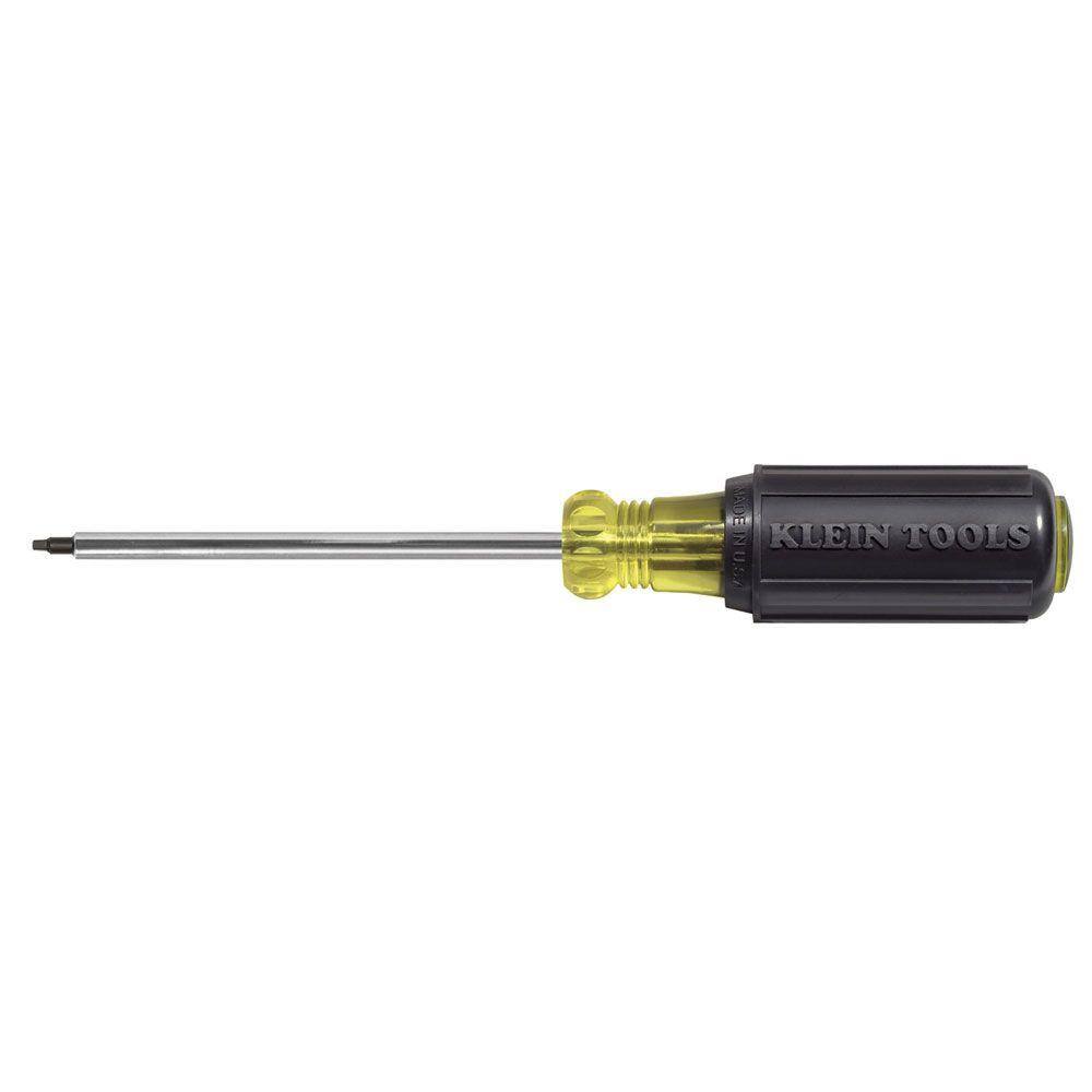 Klein Tools #3 Square-Recess Tip Screwdriver With 8 in. Round Shank ...