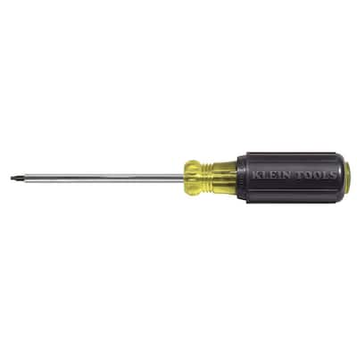 Klein Tools #0 Square-Recess Tip Screwdriver with 4 in. Round Shank ...