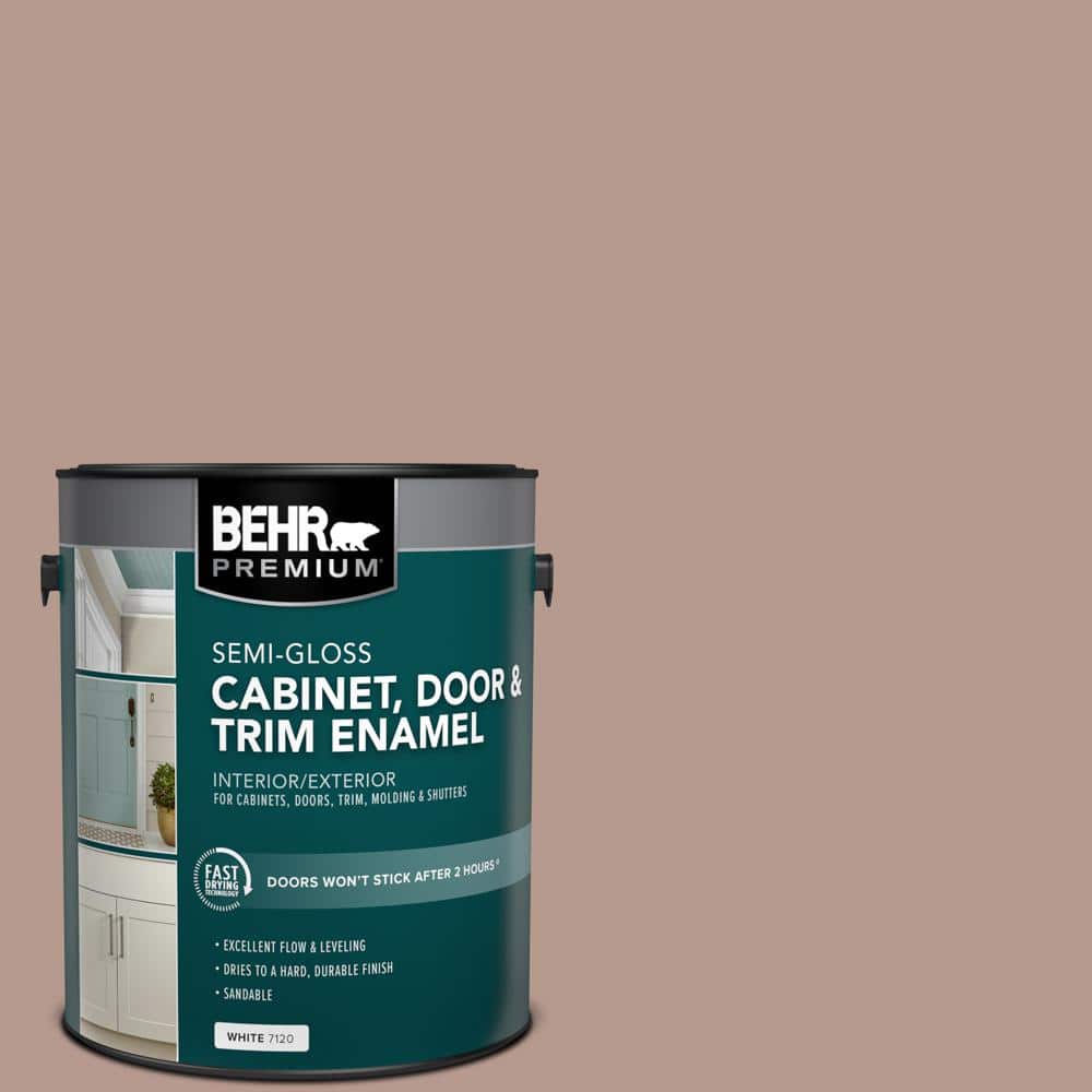 BEHR PREMIUM 1 gal. #MQ1-55 Lite Cocoa Semi-Gloss Enamel Interior ...