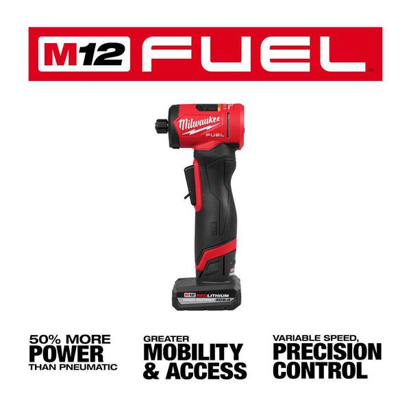 Milwaukee M12 FUEL 12V Lithium-Ion Brushless Cordless 1/4 in. Right ...