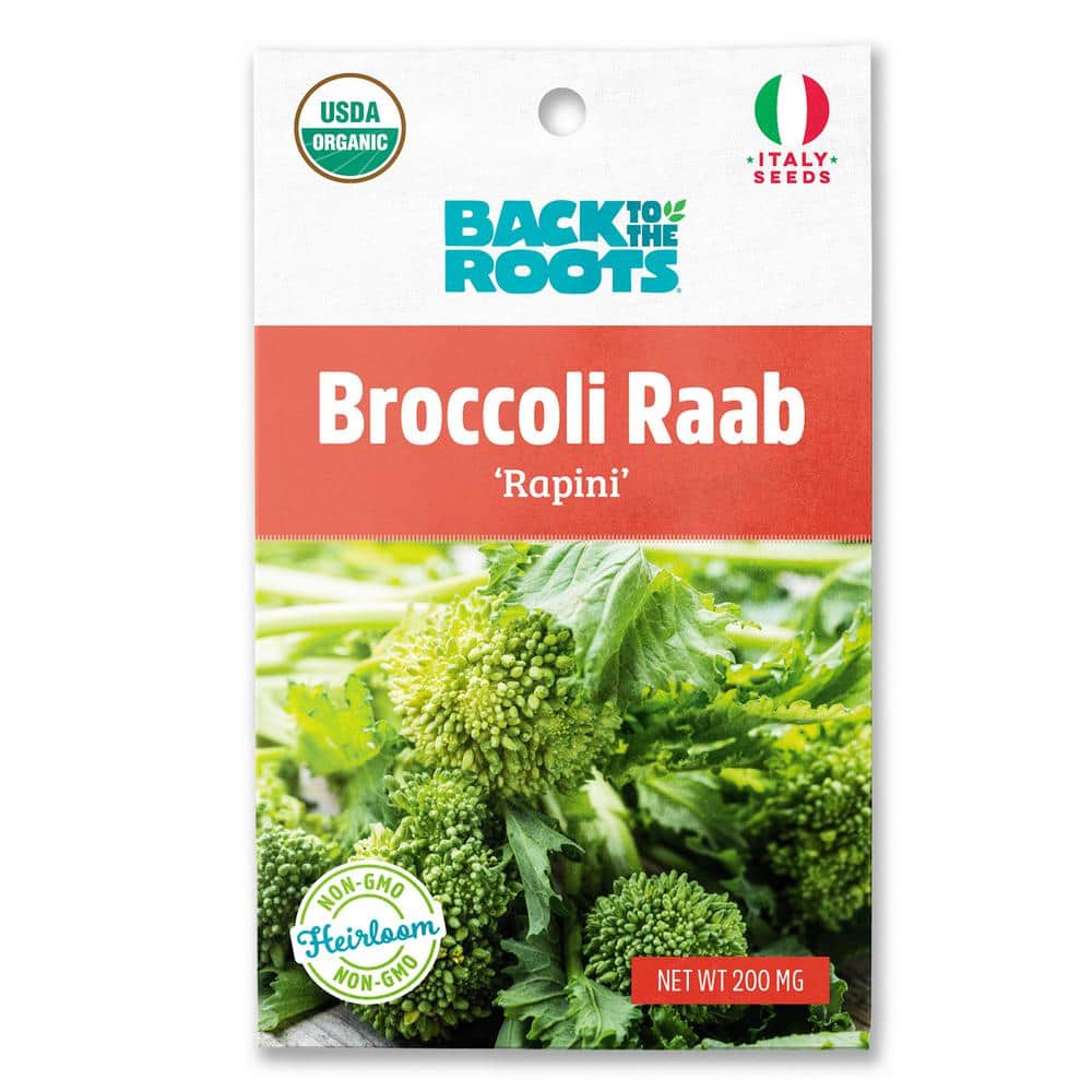 Back to the Roots Organic Broccoli Raab 'Spring Rapini' Gardening Seeds ...