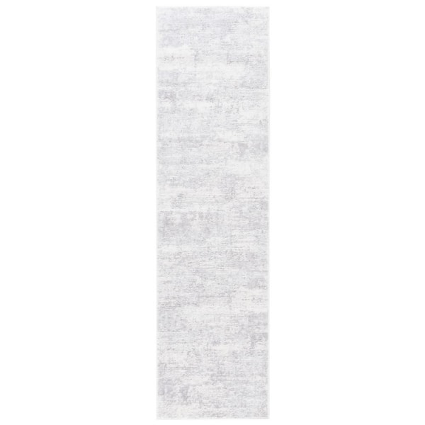 SAFAVIEH Amelia 2 ft. x 8 ft. Ivory/Light Gray Abstract Distressed ...