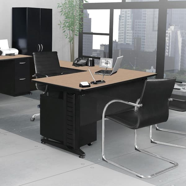 Regency Fusion 72 in x 78 in. Noble Oak Brown L Shape Desk Shell ...