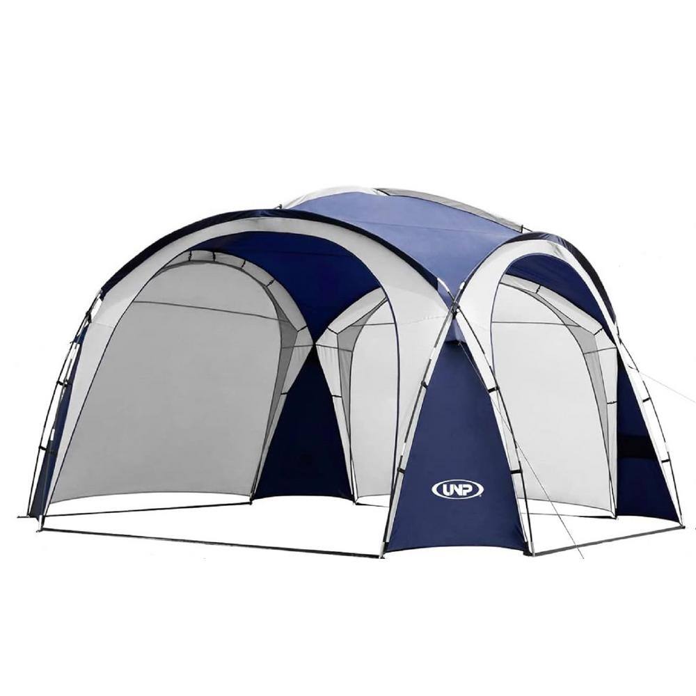 Cesicia UPF50 Plus 12 ft. x 12 ft. Pop Up Blue Canopy Tent with Side ...
