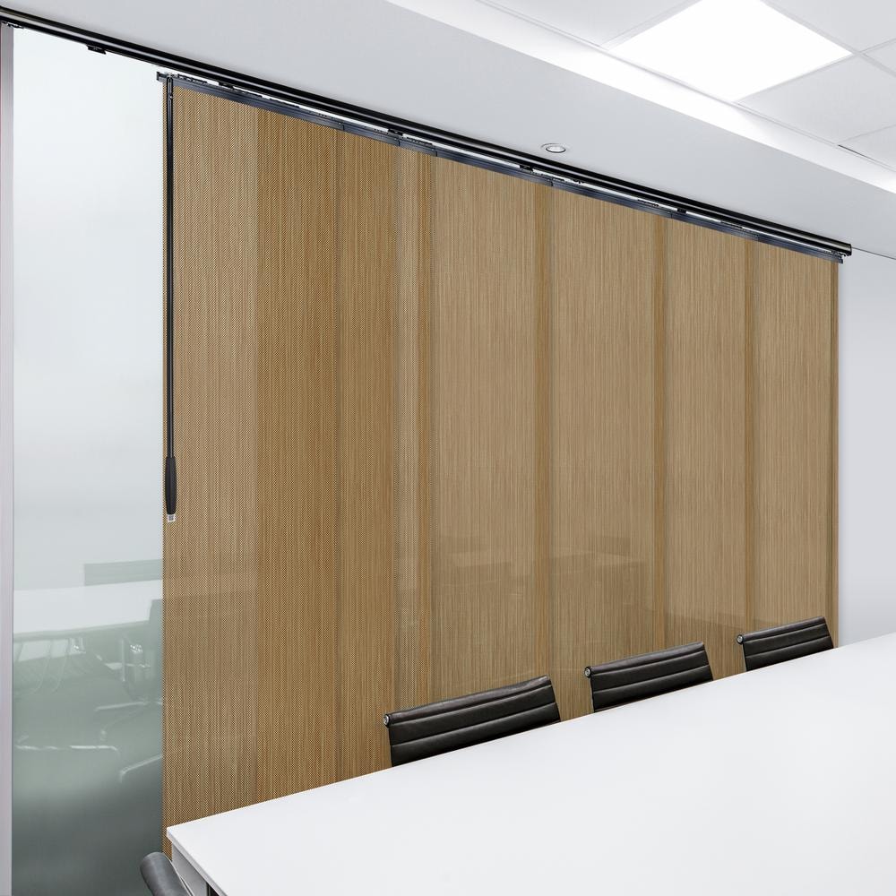 EMOH Wood 110 in.- 153 in. W x 116 in. L Adjustable 7-Panel Black ...