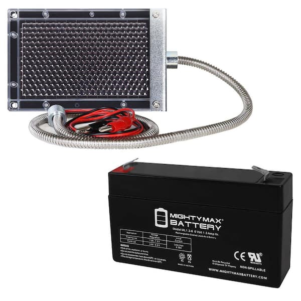MIGHTY MAX BATTERY 6V 1. 3AH SLA Battery F1 Terminal With Solar Panel ...