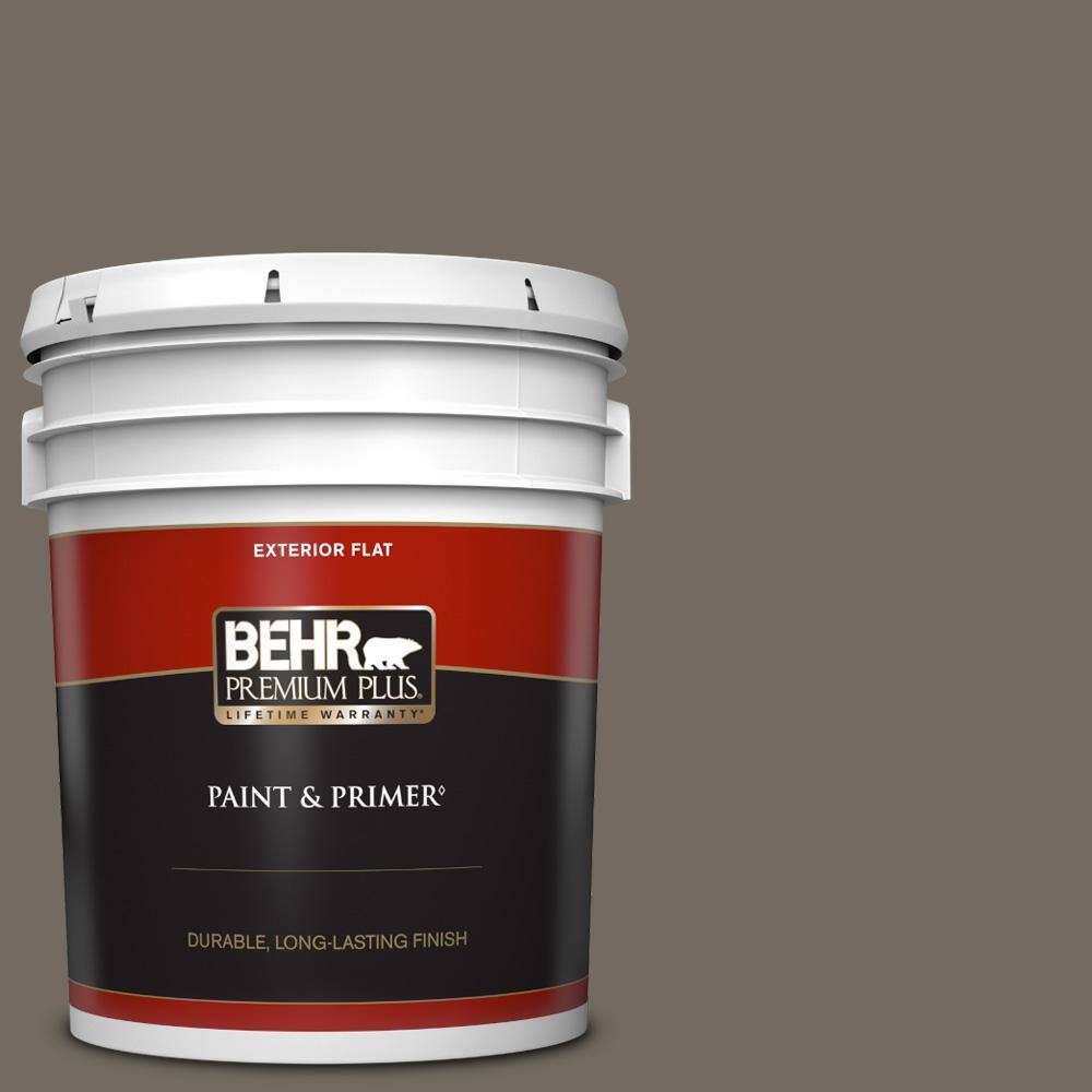 BEHR PREMIUM PLUS 5 gal. #PPU24-04 Burnished Pewter Flat Exterior Paint ...