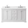 HBEZON Aphrodite 60 in. W x 22 in. D x 33 in. H Freestanding Bath ...