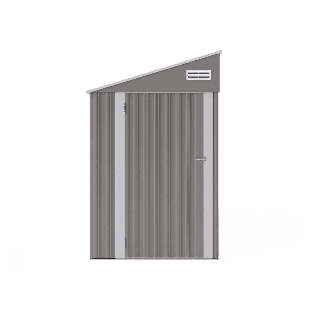 Boosicavelly 4 ft. W x 8 ft. D Dark Gray Metal Shed with Single Hinge ...