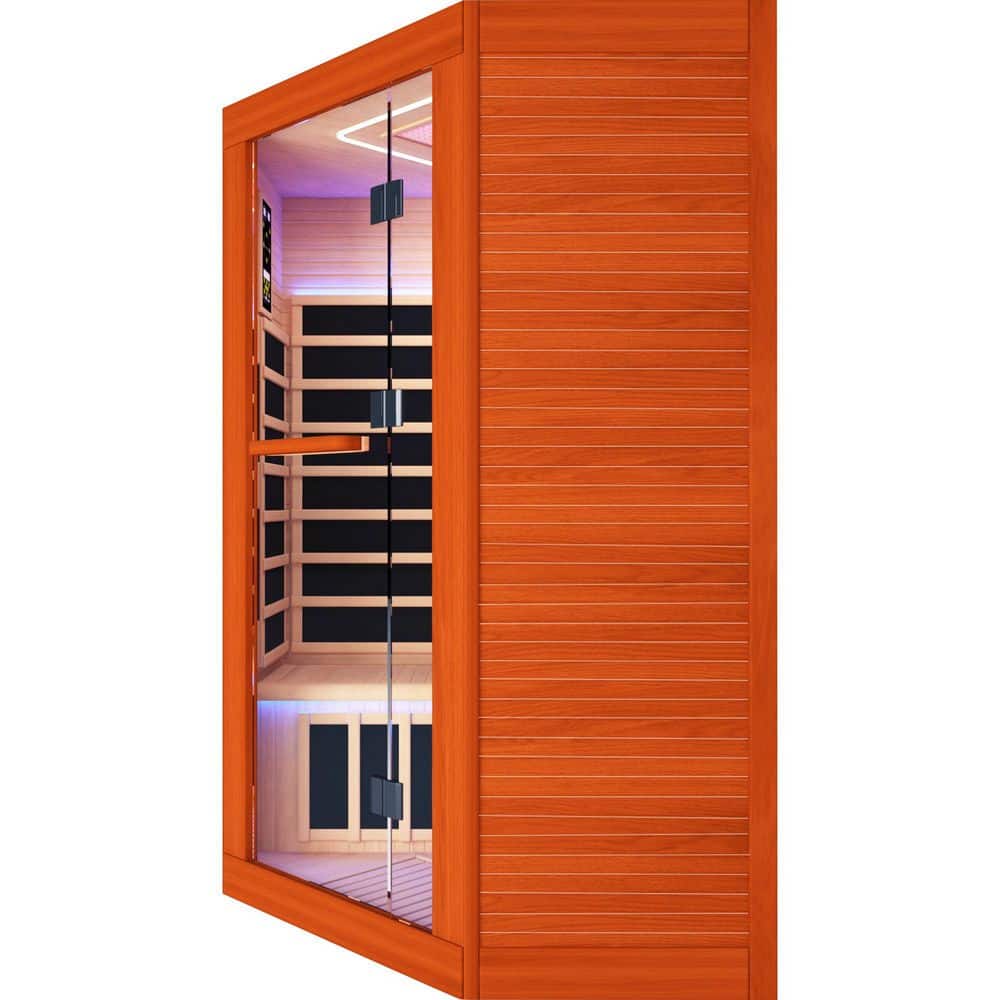 LIVACA 2-Person Far Infrared Corner Sauna with 9 Epoxy Heaters ...