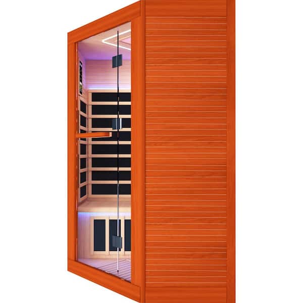LIVACA 2-Person Far Infrared Corner Sauna with 9 Epoxy Heaters ...