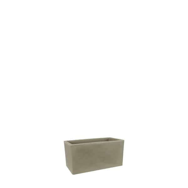 Mediterraneo Cube 15.8 in. x 7.9 in. Antique Suede Plastic Planter ...