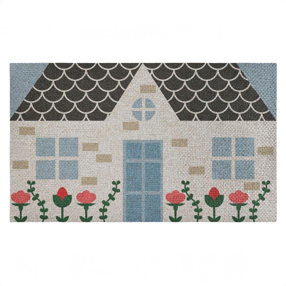 Stupell Industries Quaint Cottage Garden Blue 18 in. x 30 in. Polyester ...