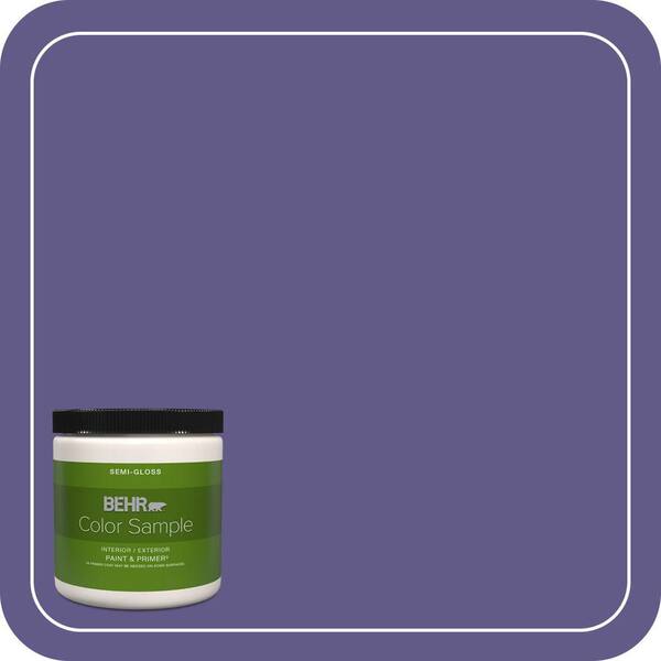 BEHR PREMIUM PLUS 8 oz. #S-G-640 Purple Balloon Semi-Gloss Interior ...