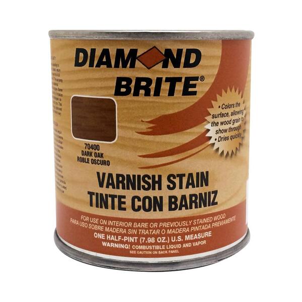 Diamond Brite Paint 1/2 pt. Dark Oak Oil-Based Interior Varnish Stain ...