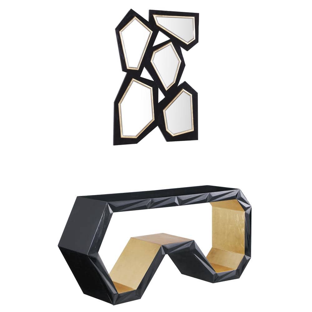 Best Master Furniture Rochelle 66 in. L Black Specialty Wood Console ...