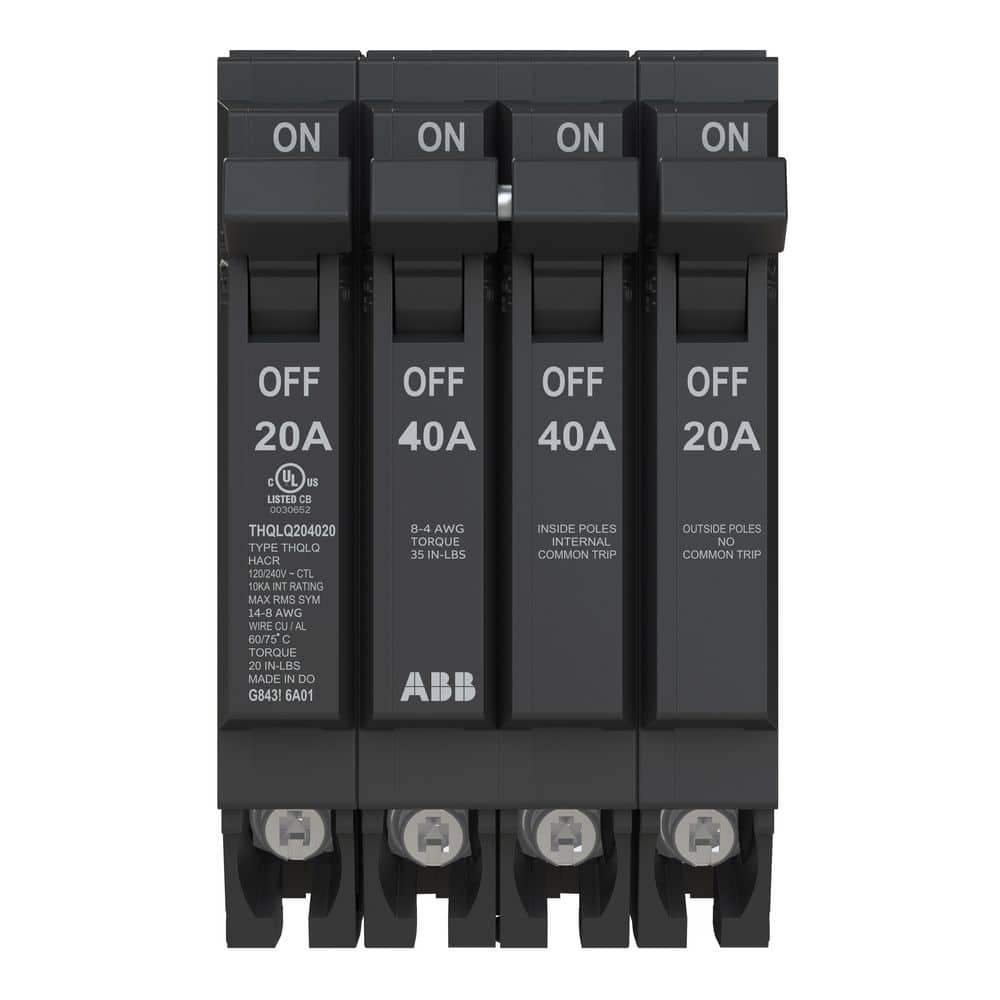 ABB 2-20 Amp Single-Pole 1-40 Amp Double-Pole Quad 120-Volt/240-Volt ...