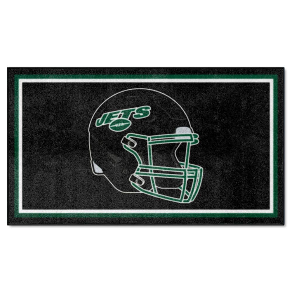 FANMATS New York Jets Black 3 ft. x 5 ft. Plush Area Rug 36246 - The ...