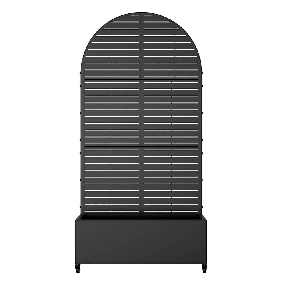 PexFix 35 in. x 16 in. x 12 in. Black Steel Louvered Outdoor Planting ...