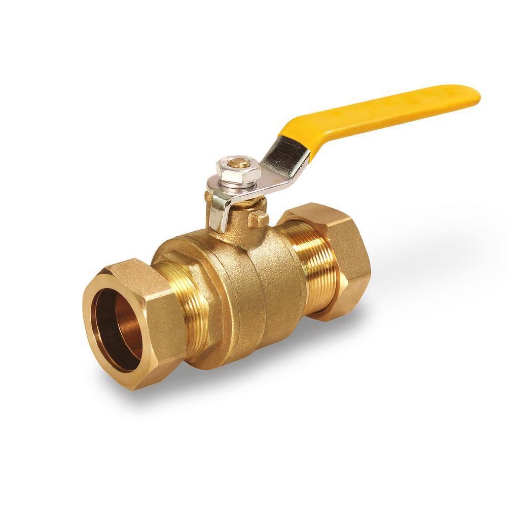 PLUMBFLEX 1 in. Premium Brass Full Port Ball Valve with Compression ...