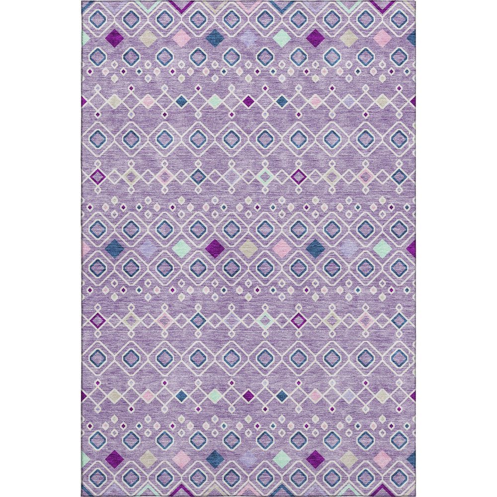 Addison Rugs Mayfield Premium Machine Washable Abstract AMF938 Lavender ...