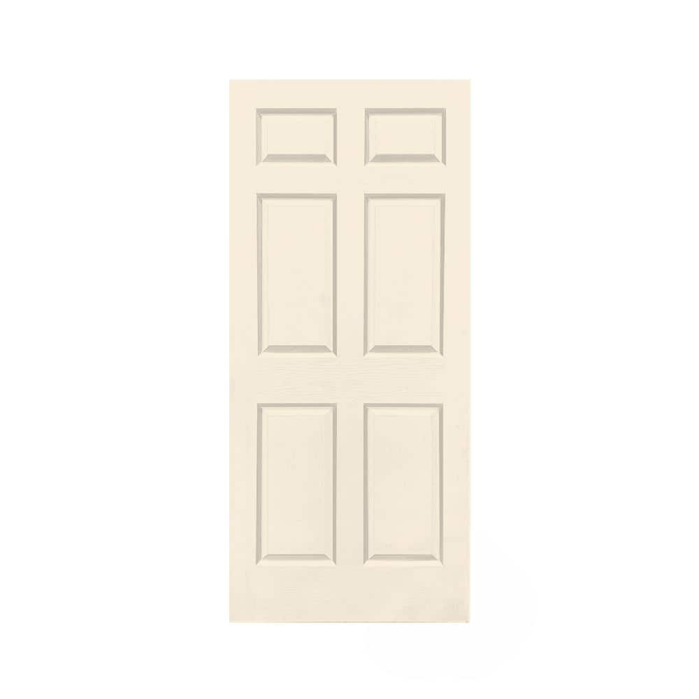 CALHOME 36 in. x 80 in. Beige Stained Composite MDF 6-Panel Interior ...