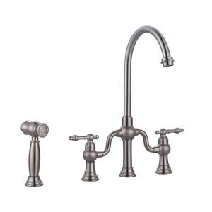 ARCORA Gold Double Handle High-Arc Widespread Deck Mounted Kitchen ...
