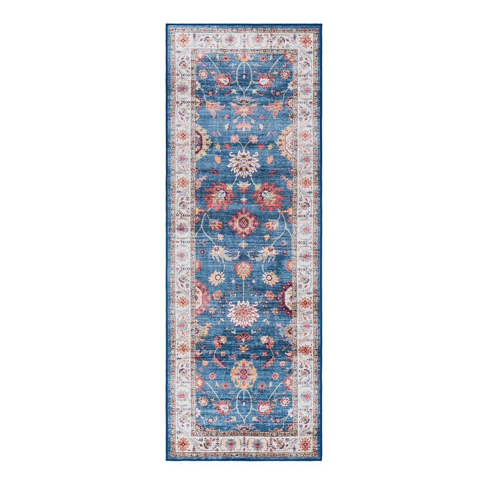 Gertmenian Cullen Blue/Tan 2 ft. x 6 ft. Crystal Print Polyester ...