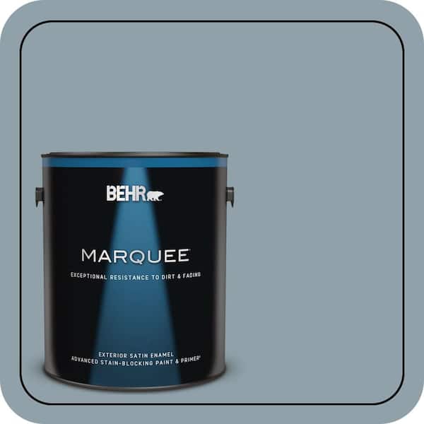 BEHR MARQUEE 1 Gal. #N480-4A Dusty Denim Satin Enamel Exterior Paint ...